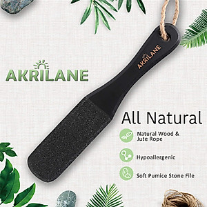 Foot File Scrubber Pumice Stone for Feet | Wooden Foot Callus Remover for Dead Skin | Spa Quality Exfoliator Pedicure Foot Scraper for Dead Skin