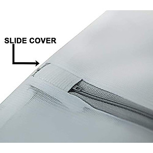 4 Pack - HUJI Micro Mesh Laundry Bags Lingerie Bra Underwear with Secure Zipper Great For Washing Face Masks (2 Medium & 2 Large)