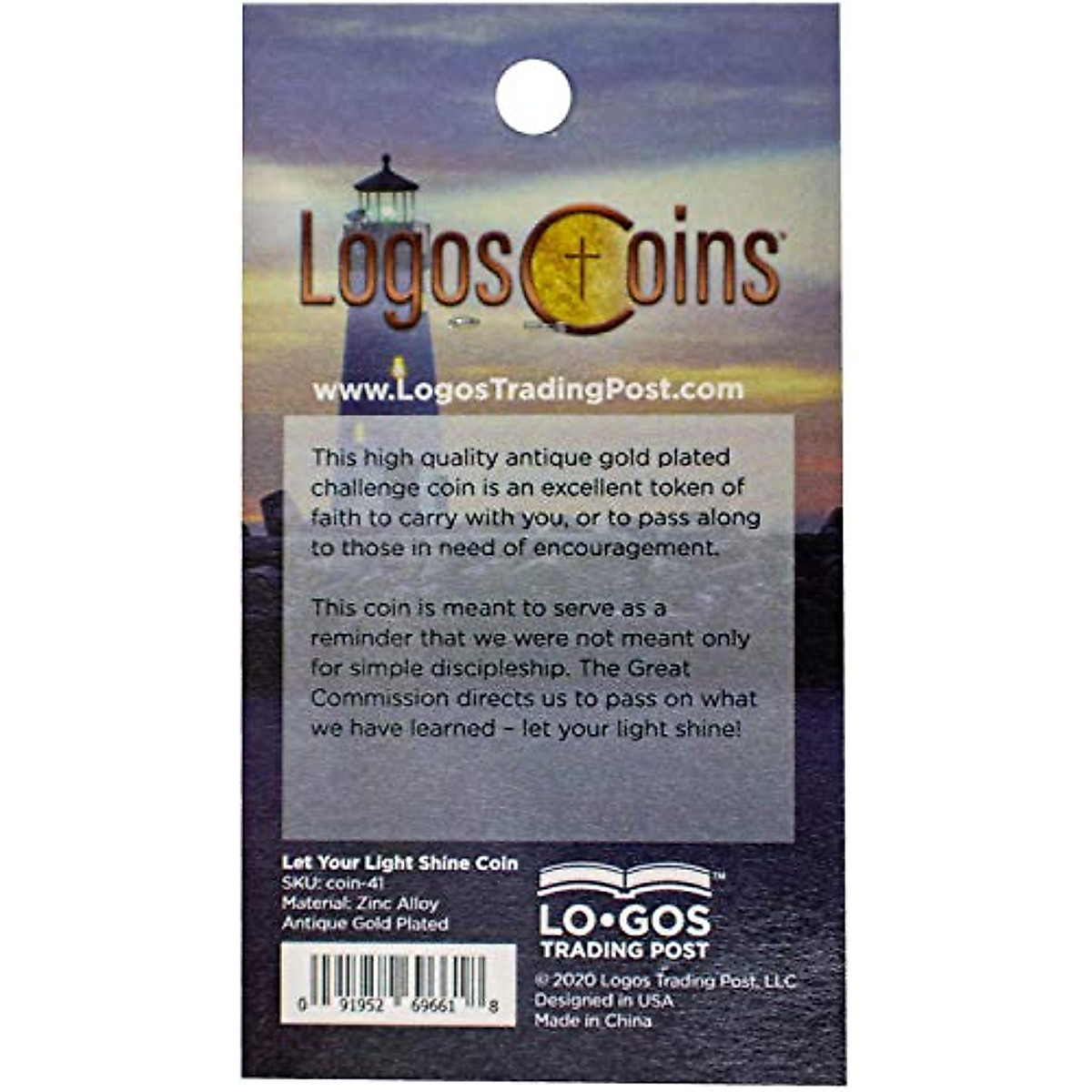 Let Your Light Shine Christian Challenge Coin, Pass Along Pocket Token of Encouragement, Handout for Bible Study, Antique Gold Plated Matthew 5:16 Gift