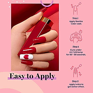 Beetles Red Gel Nail Polish Set - 6 Colors Bloody Mary Collection Popular Shimmer Red Burgundy Gel Polish Kit Nail Art Design Soak Off Uv LED Gel Nail Kit Minicure DIY Home Gifts for Mom