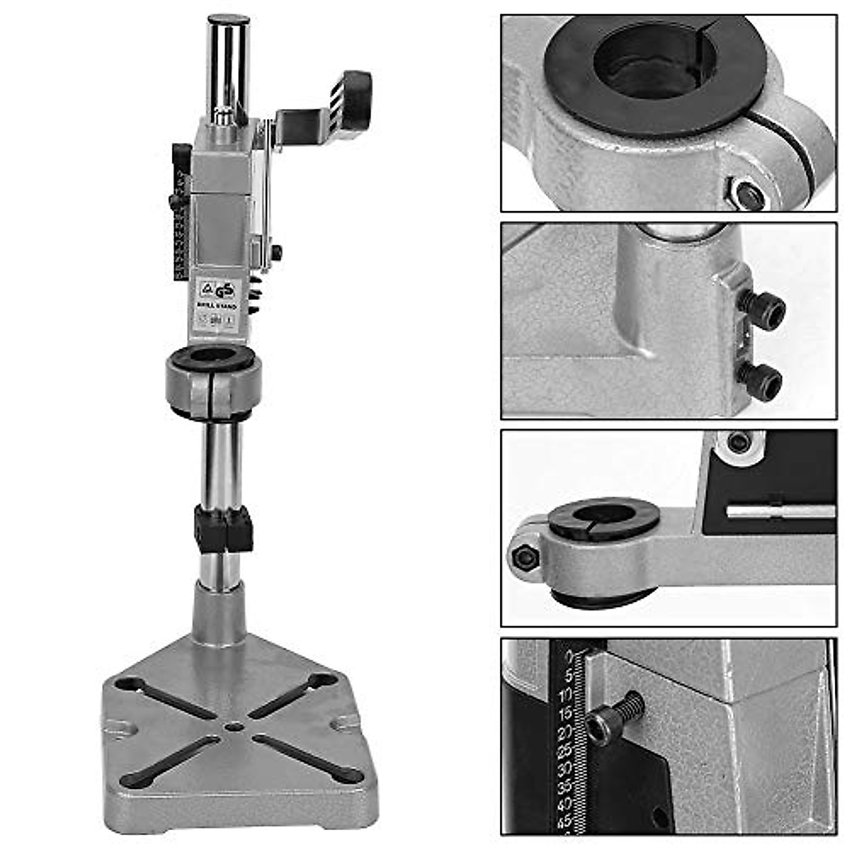 Drill Press Stand, Column Drill Stand Adjustable Drill Press Stand Benchtop Drill Presses Holder Bench Clamp Support Tool Drill Press Table Drill Stand Attachments for Drill Workbench Repair