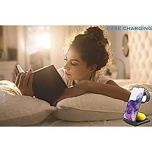Wireless Charger Samsung 3 in 1 Qi Fast Wireless Charging Station for Multiple Devices Android Galaxy Watch 4/3/Active2/1/Gear S3,Galaxy S22/S21/S20/S10/Note20/Note10/Z Fold 3/Pixel 7/Pixel 6,Buds