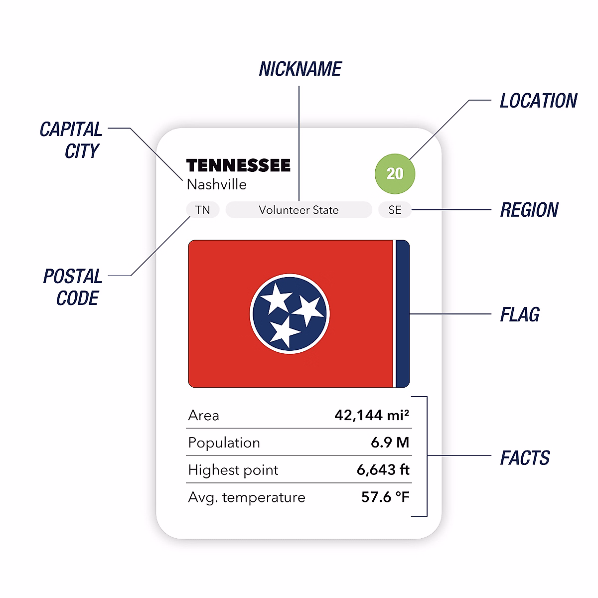 The 50 States Game - US Geography Board Game - Educational Game for Kids & Adults - Fun Learning for Teenage Boys & Girls