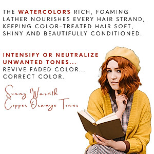 Watercolors Semi Permanent Color Depositing Shampoo. Sulfate & Paraben Free to Maintain & Enhance Hair Color 8 fl oz - LIQUID COPPER