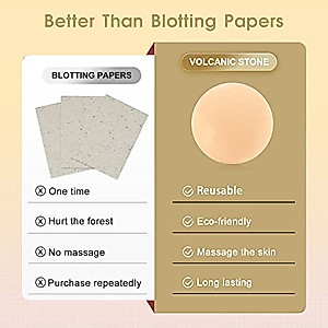 Oil Control On The Go, Oil Absorbing Volcanic Roller with Two Replaceable Volcanic Ball and Cleaning Sponge, Reusable Portable Oil Control Roller, Oil Control Blotting Tool