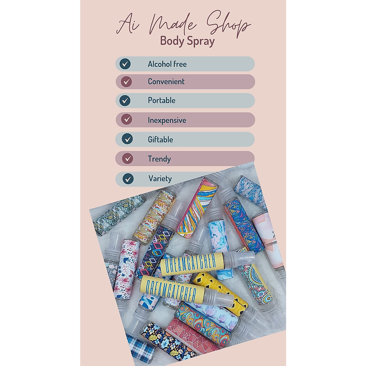 Mini Body Spray For Women, Long Lasting Perfume for Teenage Girls, Small Gifts Under 10 Dollars, Birthday Gifts For Her, Ladies Fragrance Collection - Alcohol Free, 1 Oz. (Blonde)