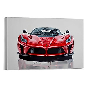 Car Poster Ferrari F40 Supercar Posters Racing Car Canvas Wall Art For Boy's Bedroom SuperCar Wall Decor Frame-style 36x24inch(90x60cm)