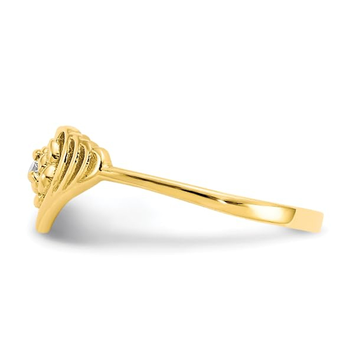 IceCarats 10K Yellow Gold Cubic Zirconia CZ Heart Love Ring Size 6