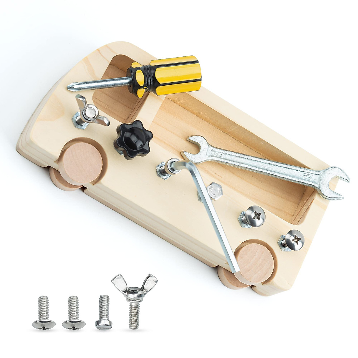 Yokimiya Montessori Toys Wooden Screw Driver Board Set for 3 4 5 Year Old Kids Sensory Toys Toddler Educational Learning Toys Preschool, Classroom STEM Toy