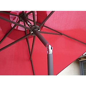 Formosa Covers 7.5 ft Outdoor Patio Umbrella Market Style with Crank & Tilt, Aluminum Anti-Rust Pole with Flexible Fiberglass Ribs - Perfect for Patio, Deck, Small Bistro, and Pool - Red