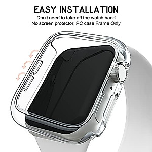 Mugust 4 Pack Compatible for Apple Watch Case 40mm [NO Screen Protector] Series 6 5 4 SE, Hard PC Bumper Case Protective Cover Frame Compatible for iWatch 40mm, Black/Rose Gold/Silver/Clear