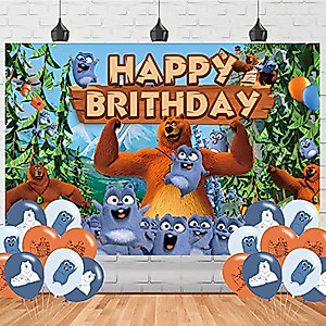 Grizzy and The Lemmings Backdrop Birthday Banner for Cartoon Grizzy Birthday Party Supplies Grizzy and The Lemmings Photograph Background Photo Booth 5x3ft