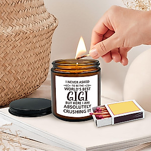 HIWX Gigi Gift Scented Candle, Best Gigi Candle Gifts for Gigi Grandma, Gigi Candle,Christmas Birthday Mothers Day Soy Jar Candle Gift Scented, Lavender,Vetiver,Sandalwood Mixed Scented 8oz Holders