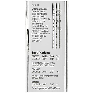 OLSON SAW DT49300 Double Tooth Scroll Saw Blade