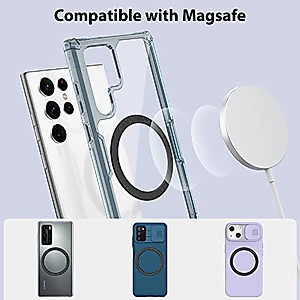 Nillkin MagSafe Ring Magnet - Magnetic Phone Sticker for Samsung Galaxy S23 S22 S21 S20 Ultra/Plus,Note 20/10/9 Series, iPhone 14 13 12 11/XS/8/SE, Google Pixel 7 Pro, Android Phones, 2 Pack Black