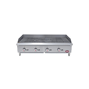 Kratos 48" Commercial Gas Charbroiler - Countertop 4-Burner Stainless Steel Grill, 140,000 BTU Output (29Y-003)