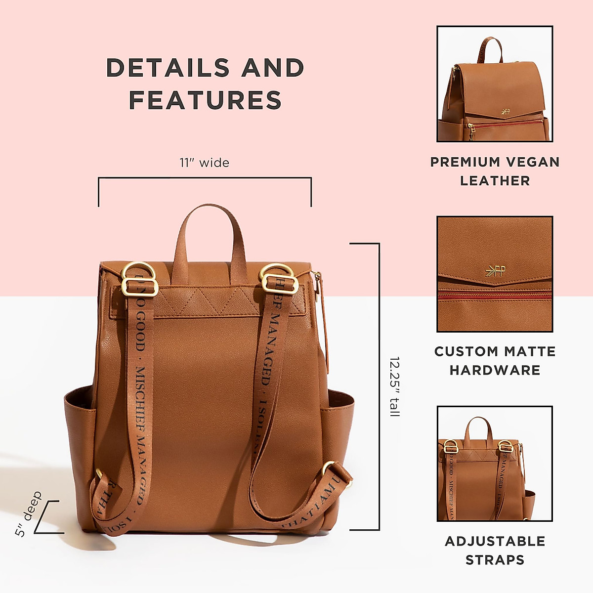 Freshly Picked Classic Mini II Diaper Bag Backpack, Wipeable Vegan Leather Harry Potter Diaper Bag, 8 Pockets (Harry Potter)