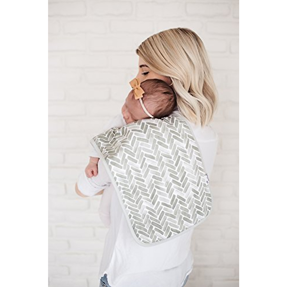 Copper Pearl Baby Burp Cloth Large 21''x10'' Size Premium Absorbent Triple Layer 3 Pack Gift Set “Alta