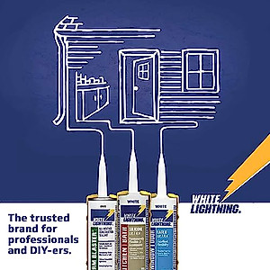 White Lightning W43101010 Silicone Ultra Gutter and Roof Sealant, Clear, 10.1 fl.oz.