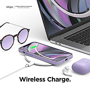 elago Compatible with iPhone 12 Case and Compatible with iPhone 12 Pro Case 6.1 inch, Liquid Silicone Case, Full Body Protection (Screen & Camera Protection), Soft Microfiber Lining - Purple