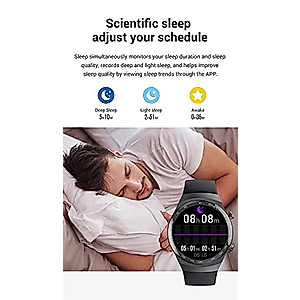 XYJ Smart Watch for Android Phones Compatible with iPhone 1.28 Inch Touch Screen Fitness Tracker with Heart Rate Monitor and Blood Oxygen Saturation 5ATM Waterproof Smartwatch for Women Men (Color :
