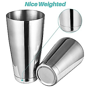Etens Cocktail Shaker, Pro Bar Shaker Boston Shaker Set, Stainless Steel Martini Shaker Drink Mixer for Bartending – Essential Bar Tools Weighted Shaking Metal Tins Cocktail Shaker Set for Bartender