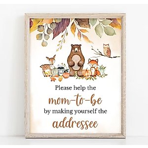 Personalized Envelope Station Welcome Sign Fall Woodland Baby Shower Poster/Canvas Decor Wall Oh Boy Woodland Addressee Sign Baby Shower Fall Woodland Baby Shower Decoration Woodland Baby Shower