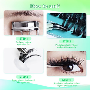 Large Tray- 10-20MM Available 120 Pcs D Curl Cluster Eyelashes Makeup Volume Eye Lashes Extensions Natural Long Wide Stem Individual False Eyelashes (16mm)