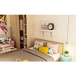 DMAITH Wall Mounted Floating Shelves, 24inch Storage Bookshelf Wooden Display Shelf, Wood Wall Shelves for Bedroom, Bathroom, Living Room, Kitchen