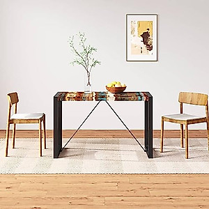 ULUYYUC Dining Table Solid Reclaimed Wood 47.2",Office Desks Patio Table Party Table Kitchen Tables Kitchen Furniture Outdoor Table for Living Room bar Bistro Kitchen Island