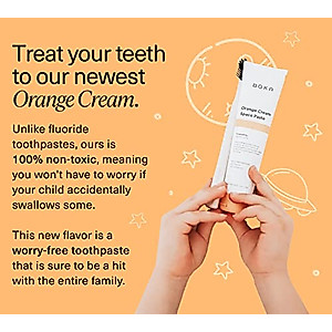 Boka Orange Cream Natural Toothpaste, Nano-Hydroxyapatite for Remineralizing, Sensitivity and Whitening, Fluoride-Free, Dentist Recommended for Kids and Adults, Made in USA, 4oz (Pack of 1)