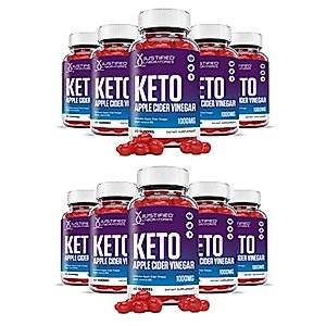 Justified Laboratories (10 Pack) Keto Apple Cider Vinegar Gummies 1000MG ACV Made from The Mother with Pomegranate Juice Beet Root B12 600 Gummys