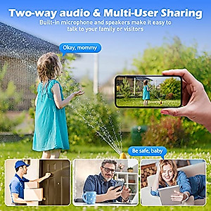 2K Security Camera Wireless Outdoor, Dual Lens Camera for Home Security, 360 PTZ Camera, 2.4G WiFi Camera with Color Night Vision/AI Human Detection & Auto Tracking/10X Hybrid Zoom/IP66