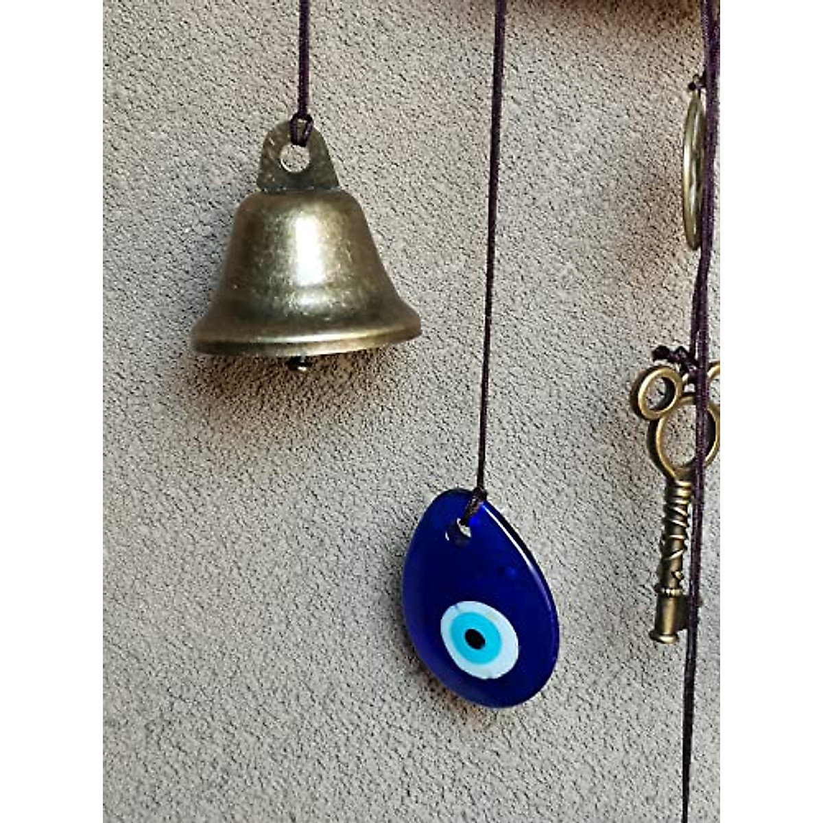 Witch Bells for Door Knob Protection,Witchy Wicca Decor Clear Negative Energies with Blue Evil Eyes for Home Garden Courtyard Decor Protection