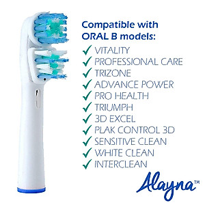 Replacement Brush Heads Compatible With Oral B- Double Clean Design, Pack of 16 Generic Electric Toothbrush Replacement Heads- Fits Oralb Pro 7000, 1000, 8000, 9000, 1500, 5000, Kids, Vitality & More!