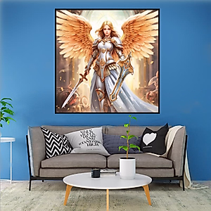 DIY 5D Diamond Art Painting Kit Cartoon Cross Stitch Diamond Art Painting Picture Kit Canvas Diamond Rhinestone Crystal Cross Stitch Embroidery Picture Adult Home Decor Wall Decor (battle angel)