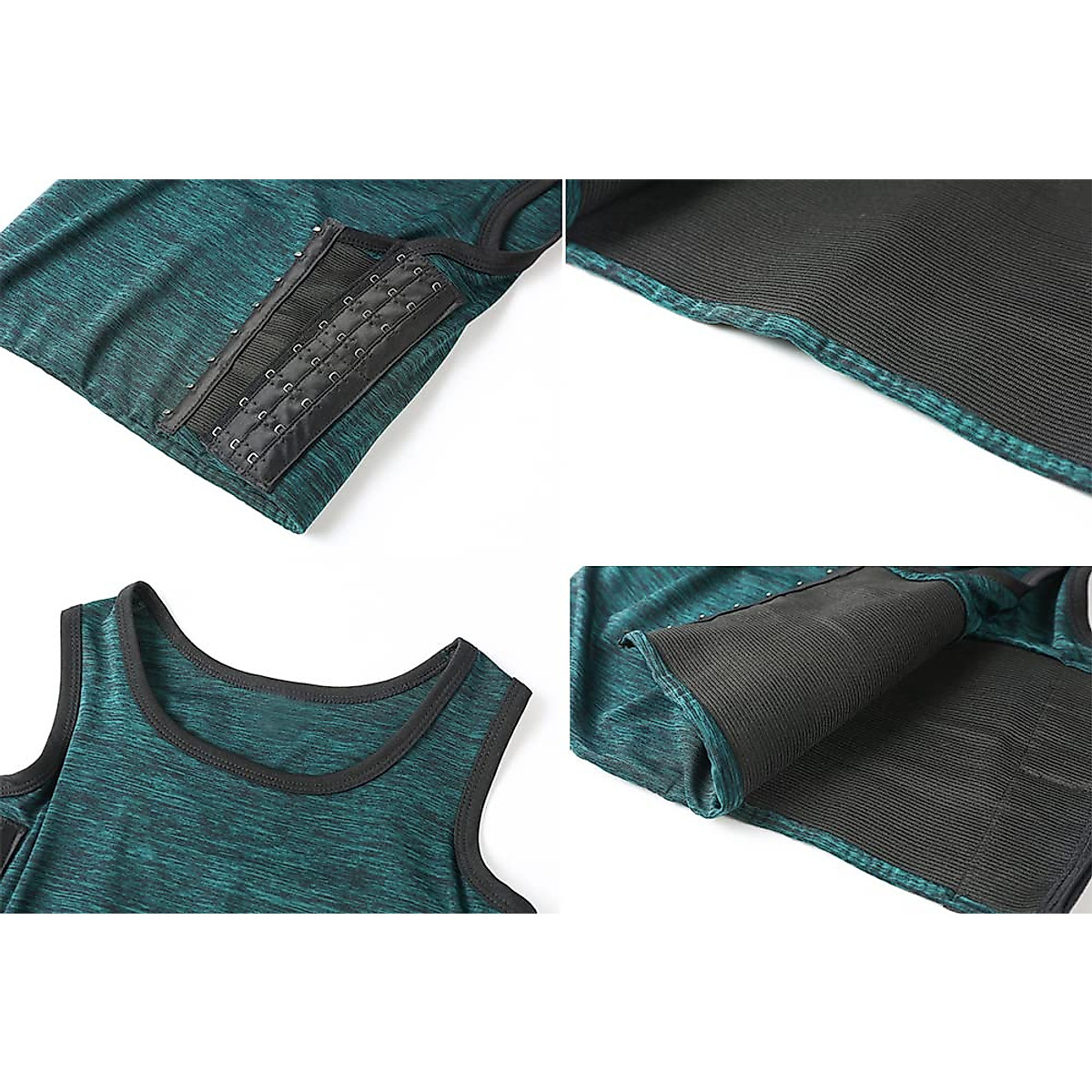 JARAZIN Women Tomboy Elastic Band Colors Chest Binder Tank Top (Medium, Green)