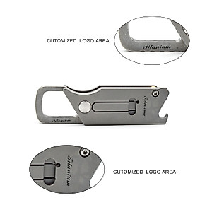geeber Outdoor Survival EDC Keychain Minimalist Titanium Folding Mini Size Utility Pocket Knife