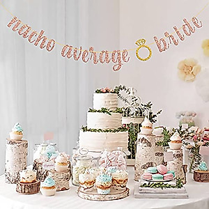 Rose Gold Glitter Nacho Average Bride Banner / Mexico Bachelorette Party Supplies / Final Fiesta Spain Theme Wedding Party Decorations