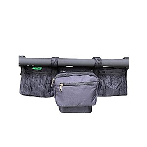 Double Stroller Organizer for Bob Duallie and Baby Jogger City Mini GT With Purse black