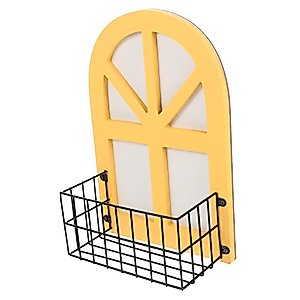 HOMSFOU Holder Design Storage Caddy Bin Wall Bathroom Wire Pot Shampoo Kitchen Home Versatile Hanging Action Farmhouse Rack Shelves Yellow Iron Simple Shelf Floating Multi-functional