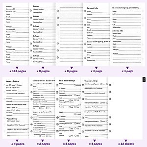 Refillable Password Book with Alphabetical Tabs & Lock, 7.5x5.5in, Hardcover Password Keeper Book of Internet Website, Password Notebook & Organizer for Home Office, w/Pockets, Purple