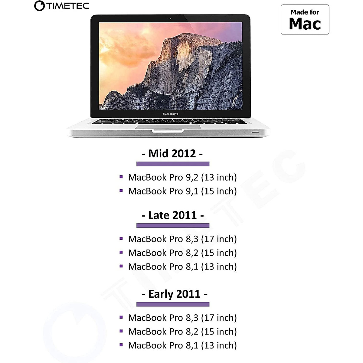 Timetec 16GB KIT(2x8GB) Compatible for Apple DDR3L 1600MHz for Early/Mid/Late Mac Book Pro(2011-2012), iMac(2011-2015), Mac Mini(2011-2012) MAC RAM