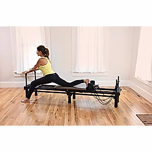 Stamina Products AeroPilates Reformer 651 Whole Body Resistance Workout Machine for Home Gym with 10 Inch Stand and Foldable Frame with Wheels