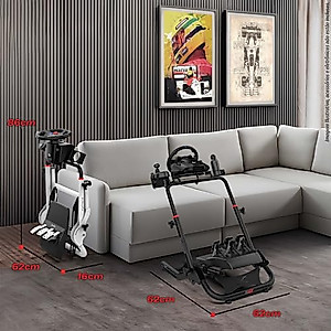 Extreme Sim Racing Wheel Stand Cockpit SGT Racing Simulator -Racing Wheel Stand Black Edition For Logitech G25, G27, G29, G920, Thrustmaster And Fanatec - Heavy Dutty and Foldable