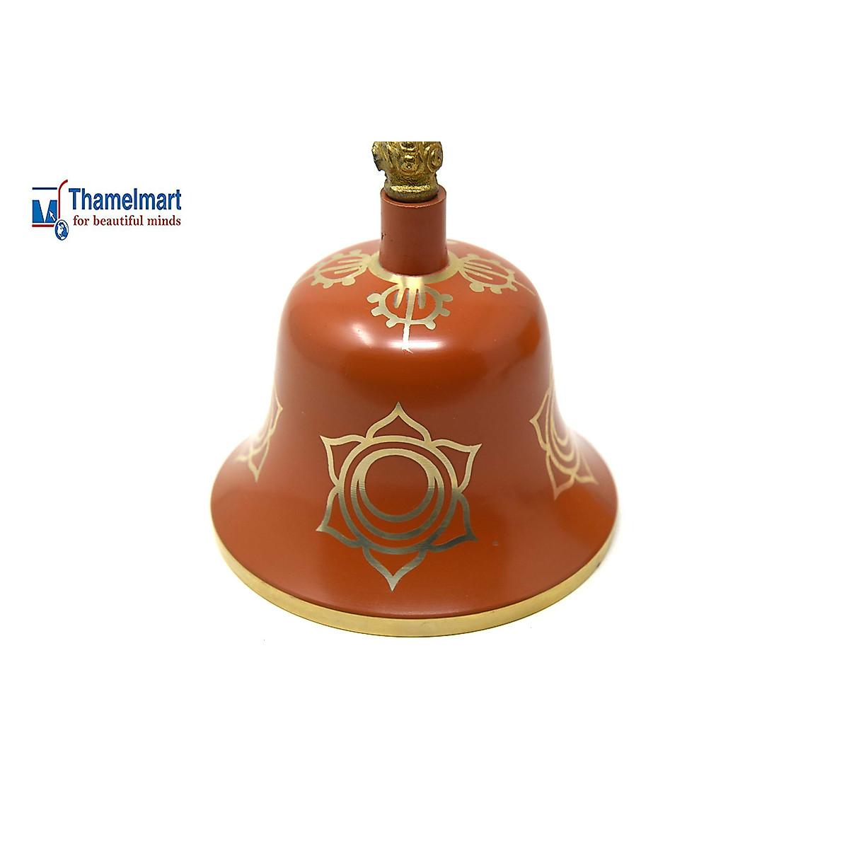 Tibetan Buddhist Meditation Bell Chakra Color - Bell of Enlightenment from Nepal 8 Inches Including free Box … (ORANGE)