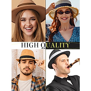 Yahenda 9 Pcs Stretchable Hat Band Ribbon Panama Hat Band Western Cowboy Hat Band Costume Headwear for Women Men (Multicolor)