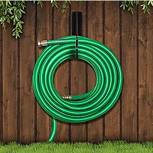 Urban Deco Hose Holder Hook, Wall Mounted Water Hose Storage Hanger,Heavy Duty Metal Hose Bracket,Holds 125-Feet of 5/8-Inch Hosepipe Black