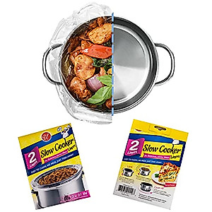 17supply 13 x 21 Inch Heavy Duty Slow Cooker Liners, BPA-Free, Made in the USA, Disposable Slow Cooker Liners & Cooking Bag, Fits Oval & Round Pans, 12* (1 Pack/2 Piece)