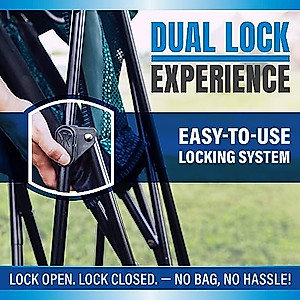 Kijaro Dual Lock Portable Camping Chairs - Enjoy the Outdoors with a Versatile Folding Chair, Sports Chair, Outdoor Chair - Dual Lock Feature Locks Position - Maldives Blue (2 Pack)